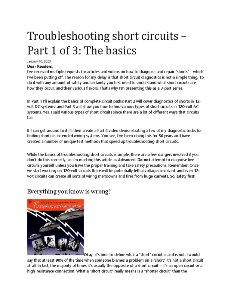 Troubleshooting Short Circuits Basics | PDF | Fuse (Electrical ...