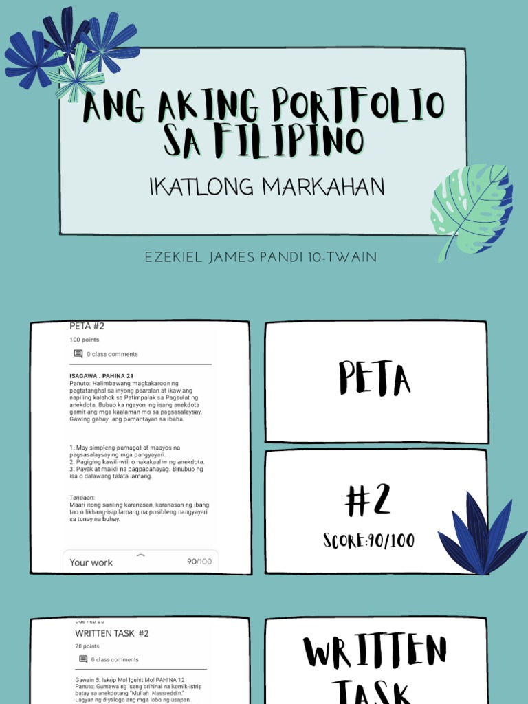 Ang Aking Portfolio Sa Filipino | PDF