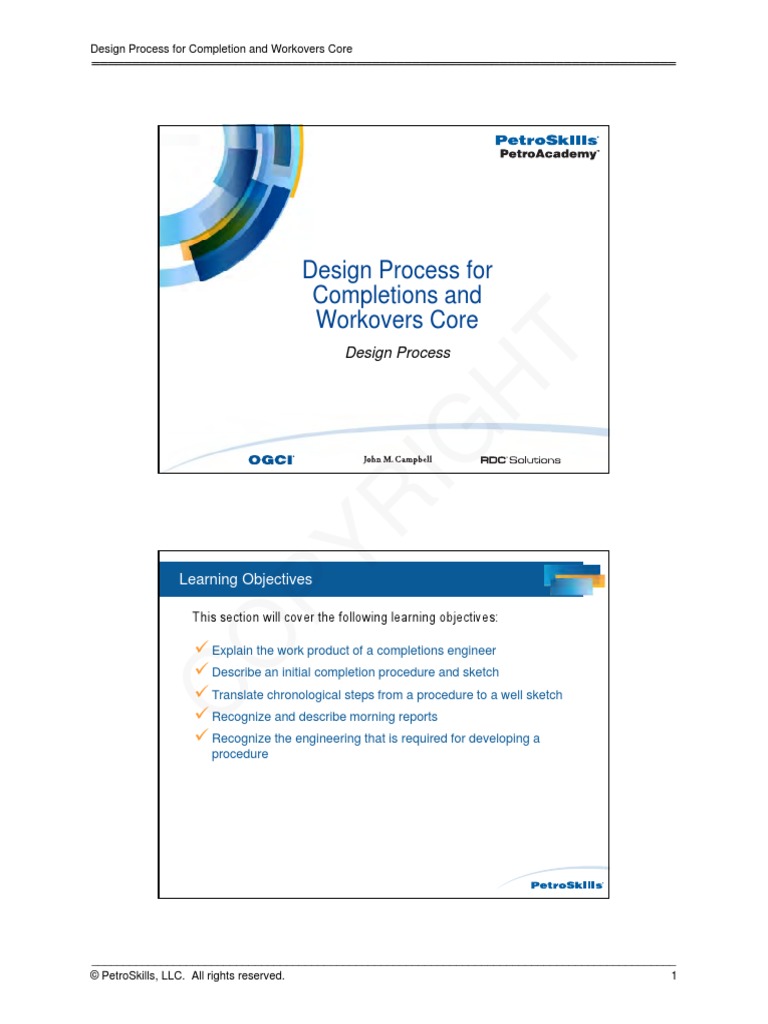 Design Process For Completion and Workovers | PDF | Technology ...