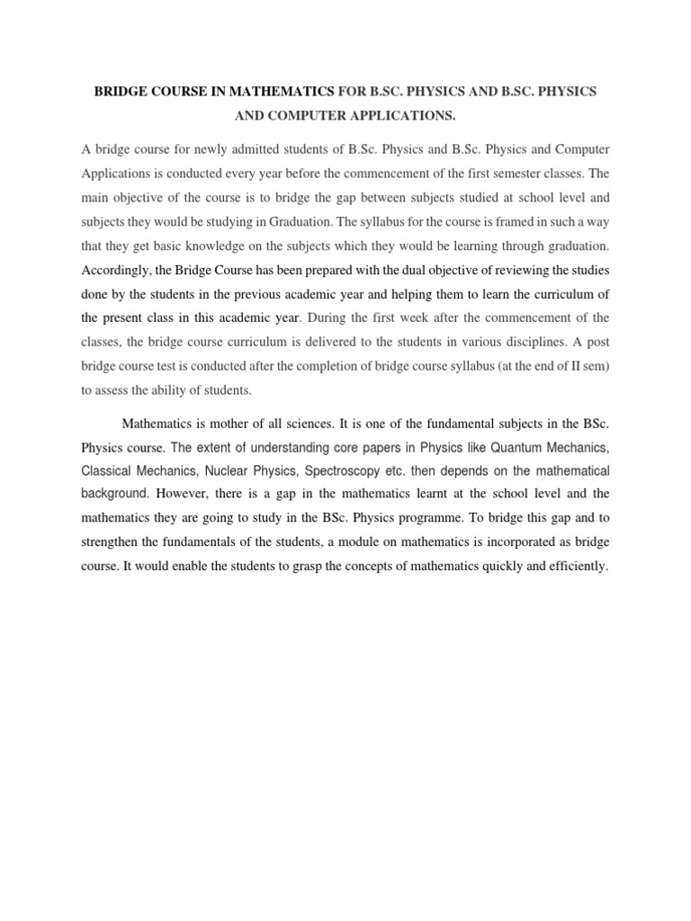 Bridge Course in Mathematics | PDF | Trigonometric Functions | Integral