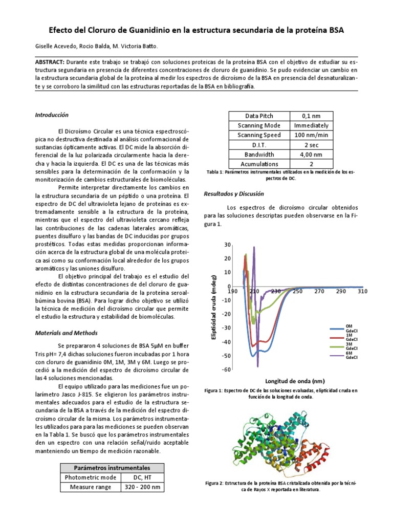Informe TP2 Dicroismo Circular | PDF | Química | Bioquímica