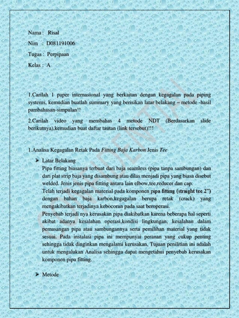 Analisis Kegagalan Pipa Fitting | PDF