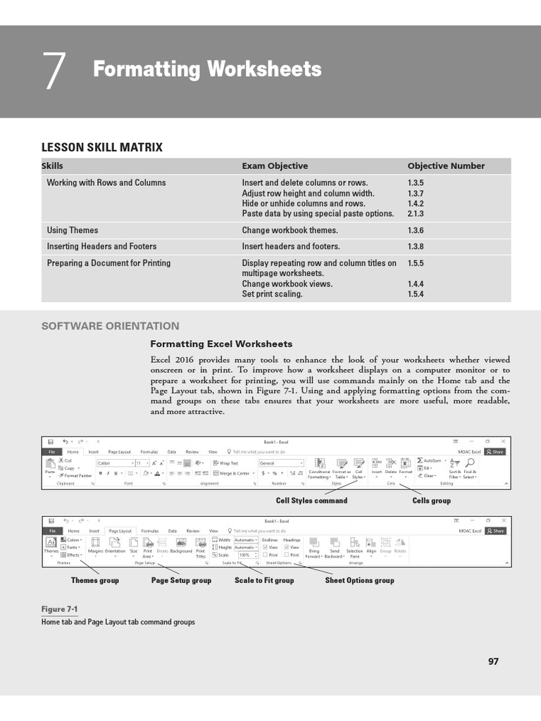 MS Excel Lesson 7 | PDF | Microsoft Excel | Worksheet