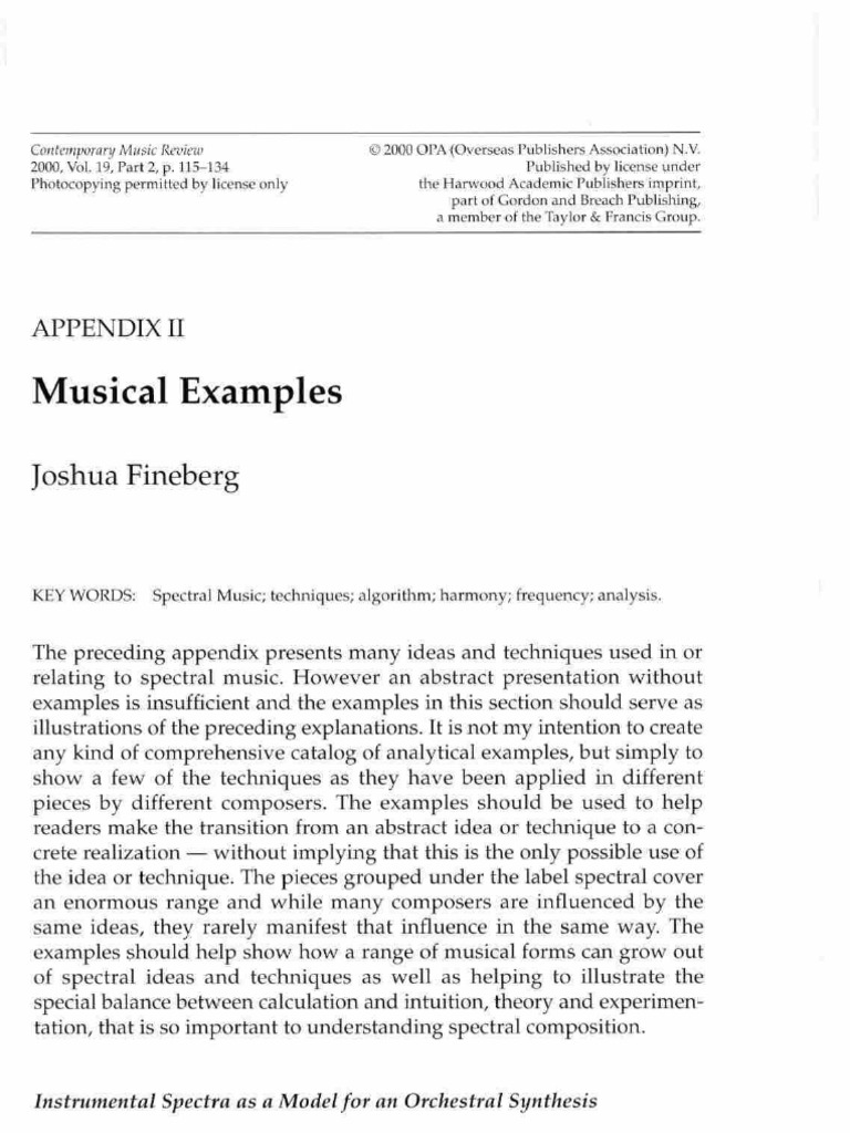 Fineberg, Joshua - Musical Examples | PDF