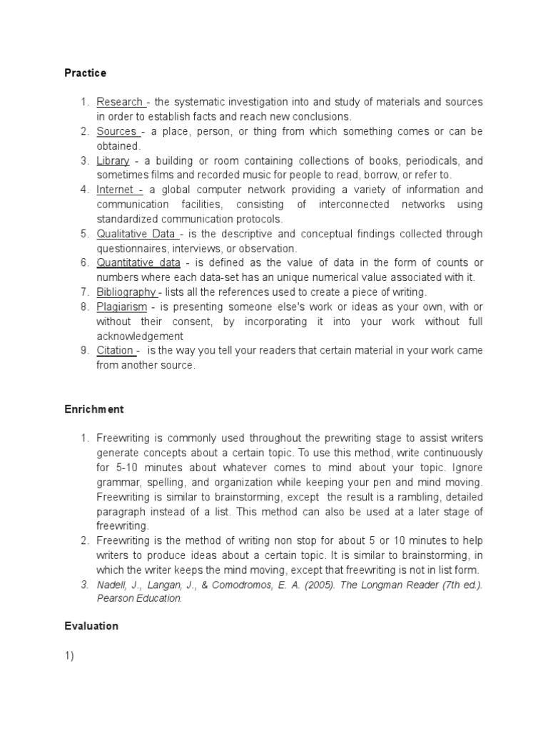 Reading and Writing Skills (Week 4) | PDF | Data | Cognitive Science