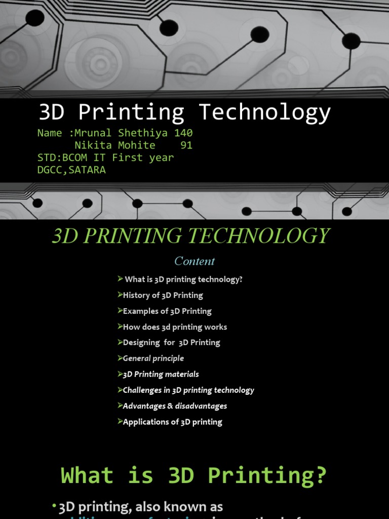 3D Printing Technology | PDF | 3 D Printing | Computing