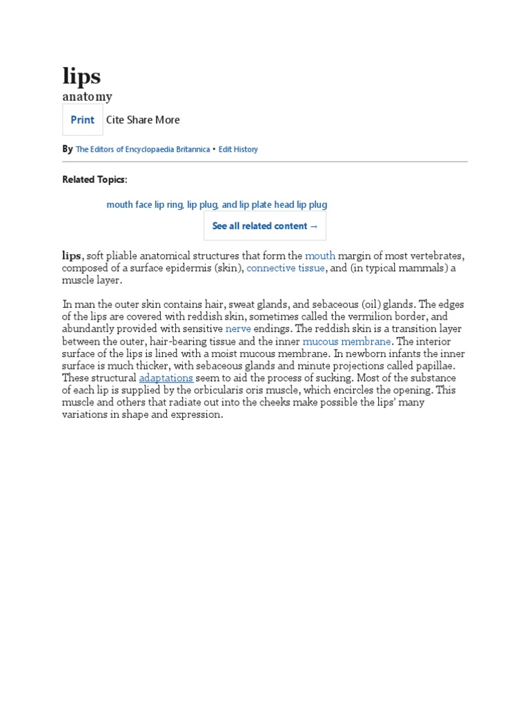 Lips | PDF | Wellness | Science & Mathematics