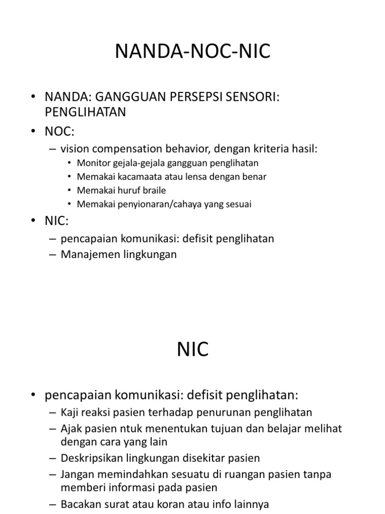 Intervensi Gangguan Penglihatan Sensori | PDF | Kesehatan Holistik ...