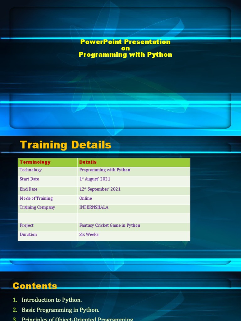 Powerpoint Presentation Python Pdf Python Programming Language Class Computer Programming