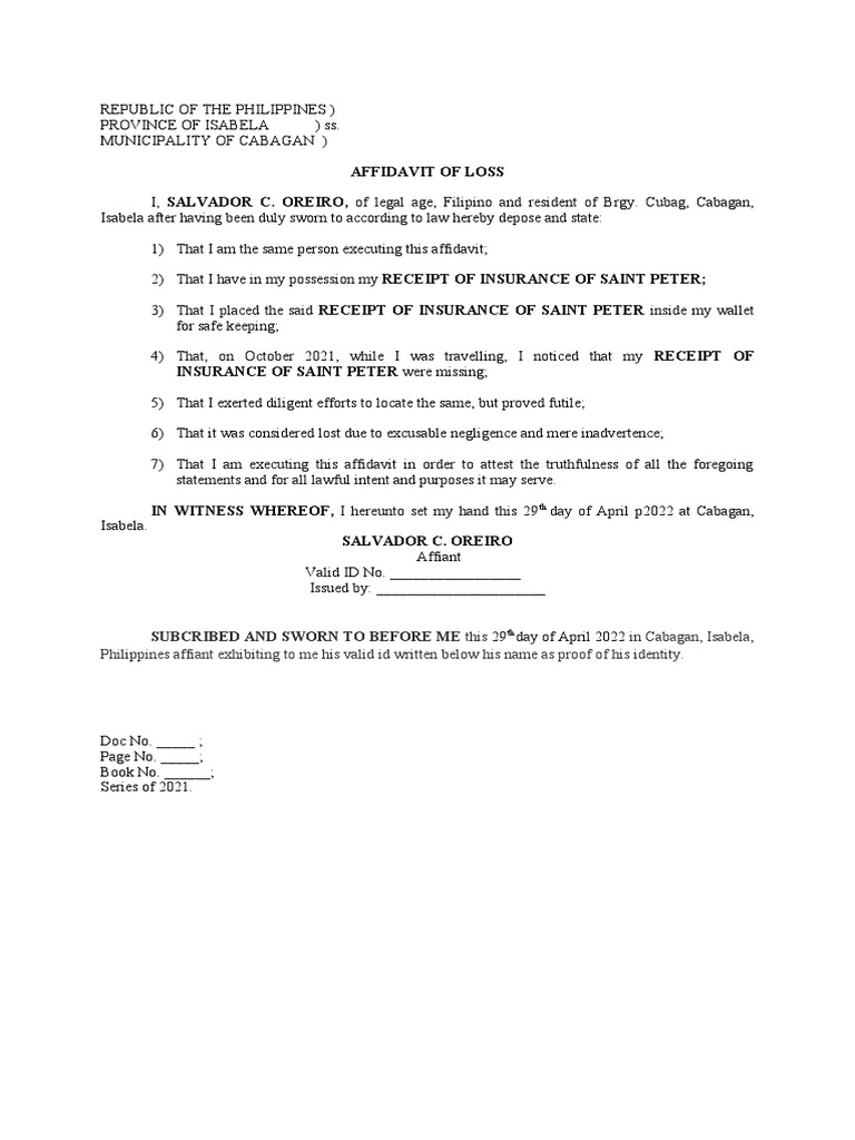 Notary of Loss | PDF