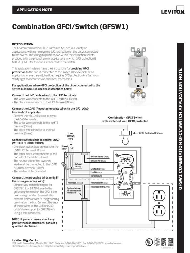 Combination GFCI/Switch (GFSW1) : Application Note | PDF | Building ...