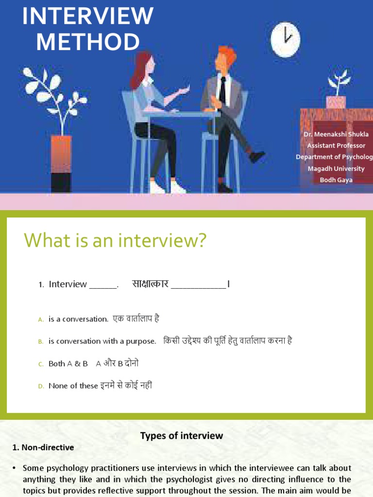 Interview Method | PDF | Interview | Nonverbal Communication