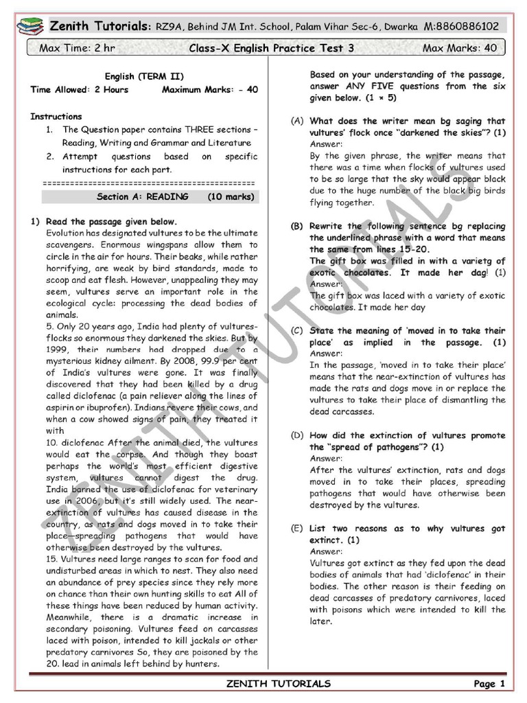 English Practice Test 3 Soln | PDF