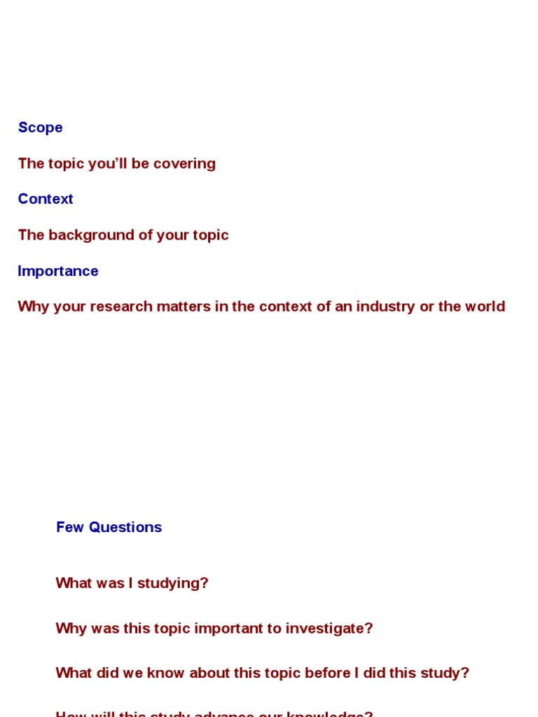 Scope: The Topic You'll Be Covering | PDF | Cognition | Science