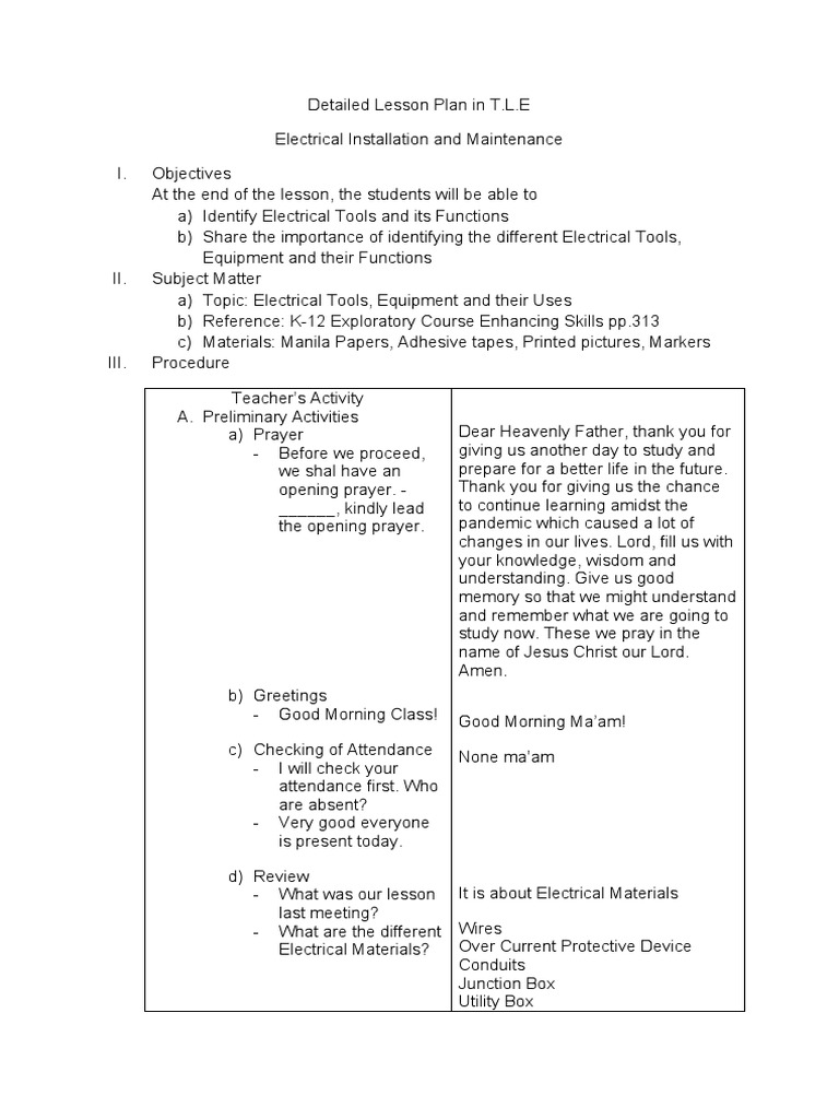 Detailed Lesson Plan in EIM | PDF