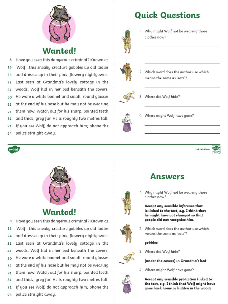 Wanted Poster Activity Card | PDF