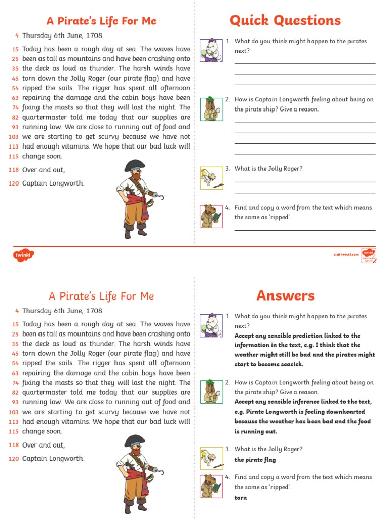 Quick Questions: A Pirate's Life For Me | PDF | Piracy | Ships