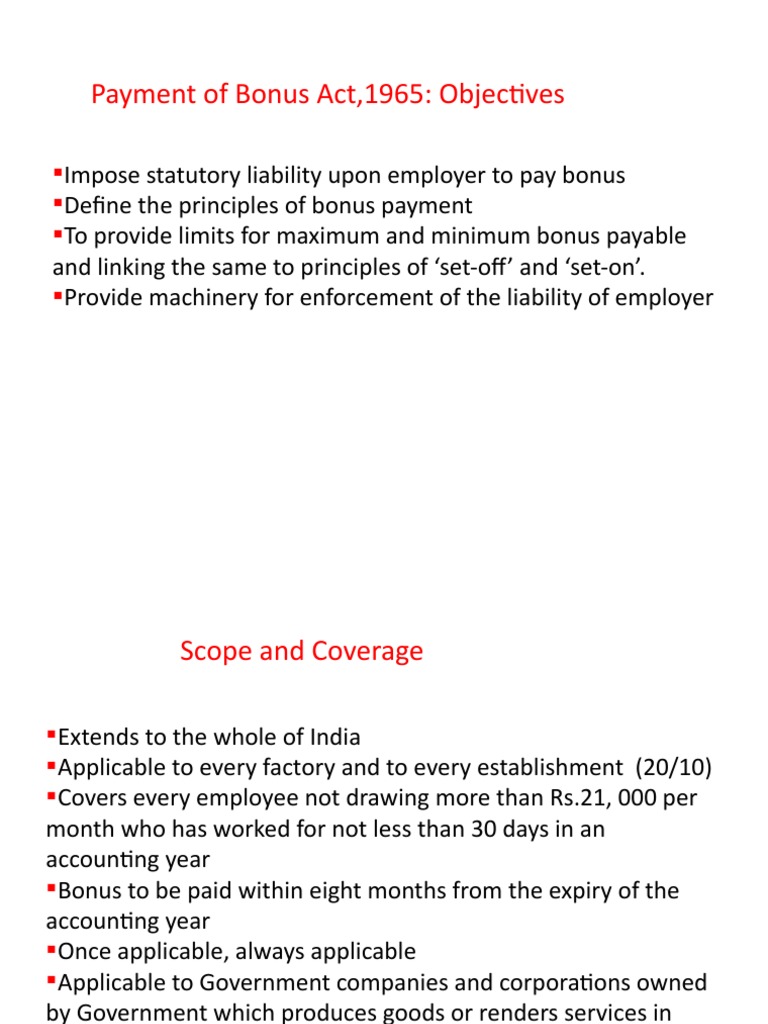Bonus Payment Act Overview 2023 | PDF | Employment | Salary
