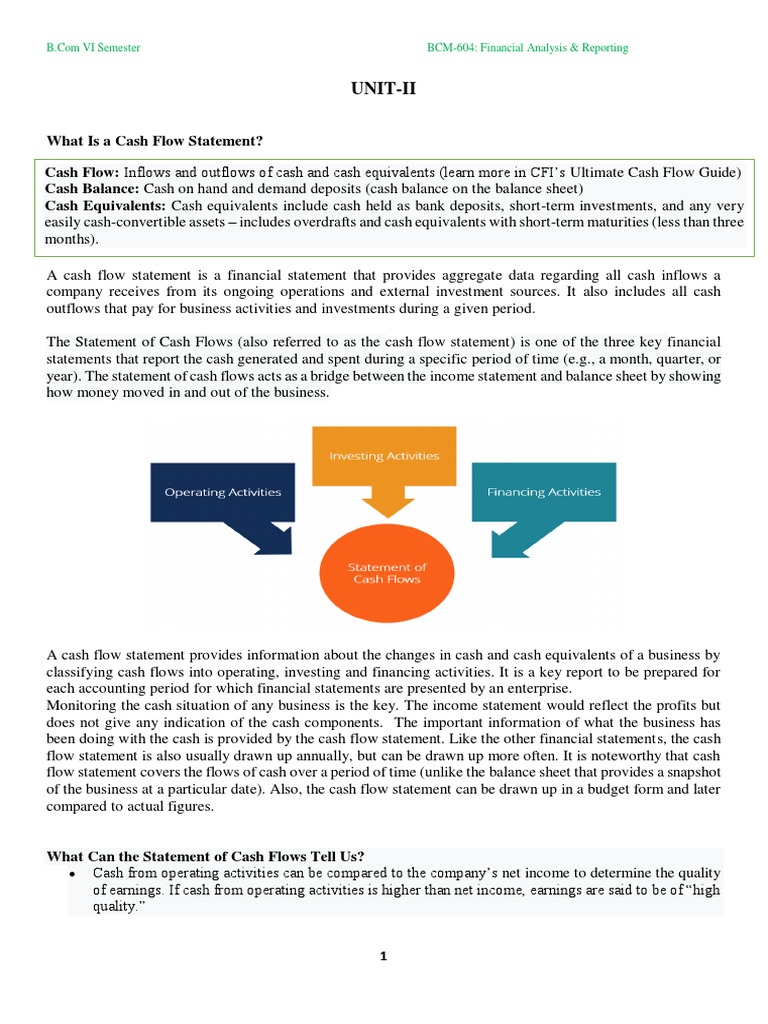 Unit Ii Accounting PDF | Descargar gratis PDF | Cash Flow Statement ...