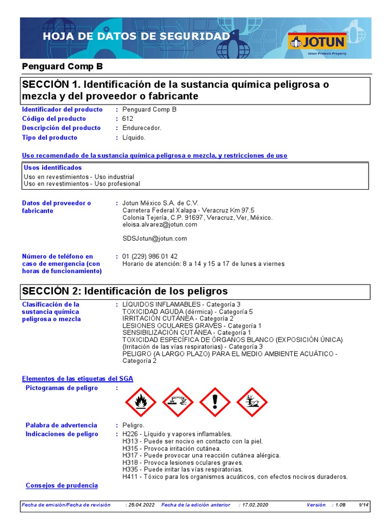 HDS Jotun Penguard FC C B | PDF | Agua | Contaminación