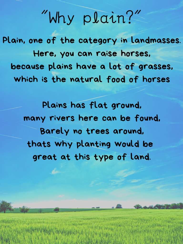 Poem About Plains I by - Louella Medina | PDF | Home & Garden