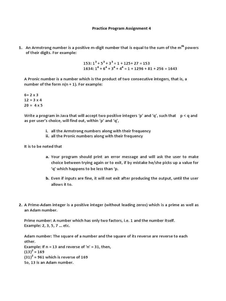 Practice Program Assignment 4 | PDF | Numbers | Ascii