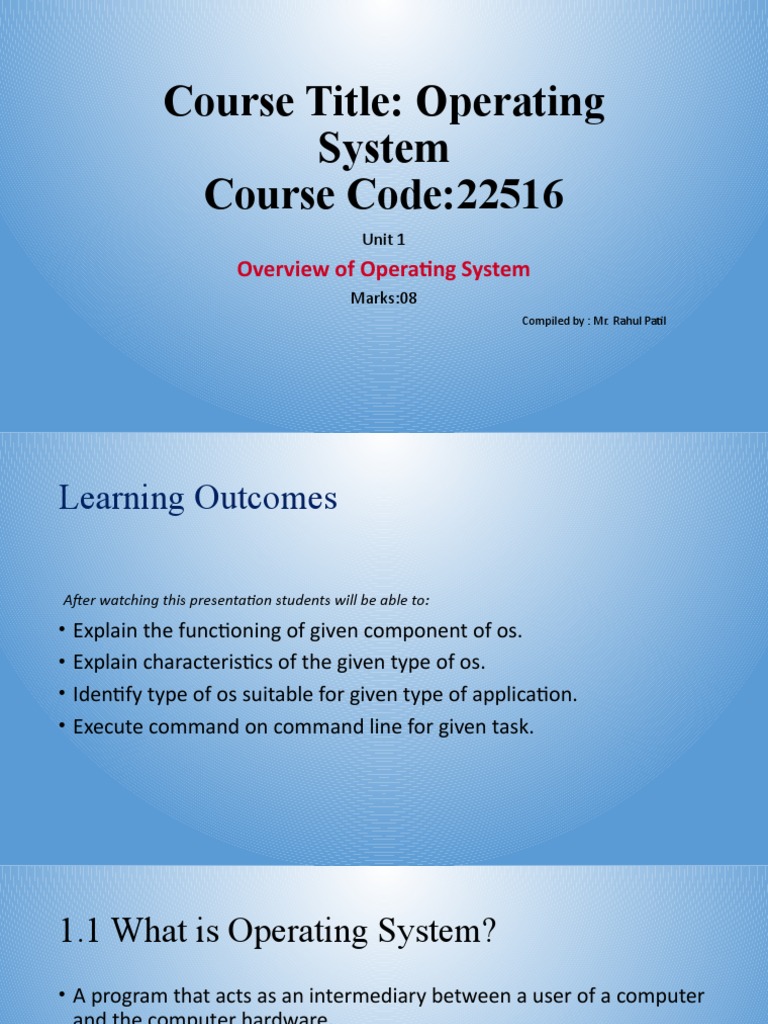 Course Title: Operating System Course Code:22516 | PDF | Operating ...