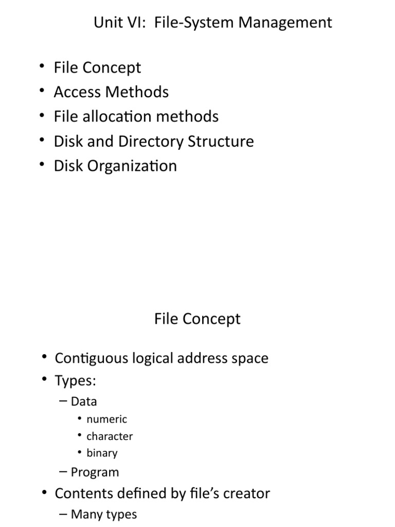 Unit VI File Management | PDF | File System | Computer File