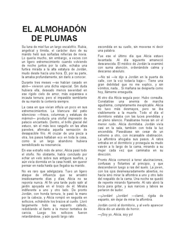 El Almohadón de Plumas | PDF