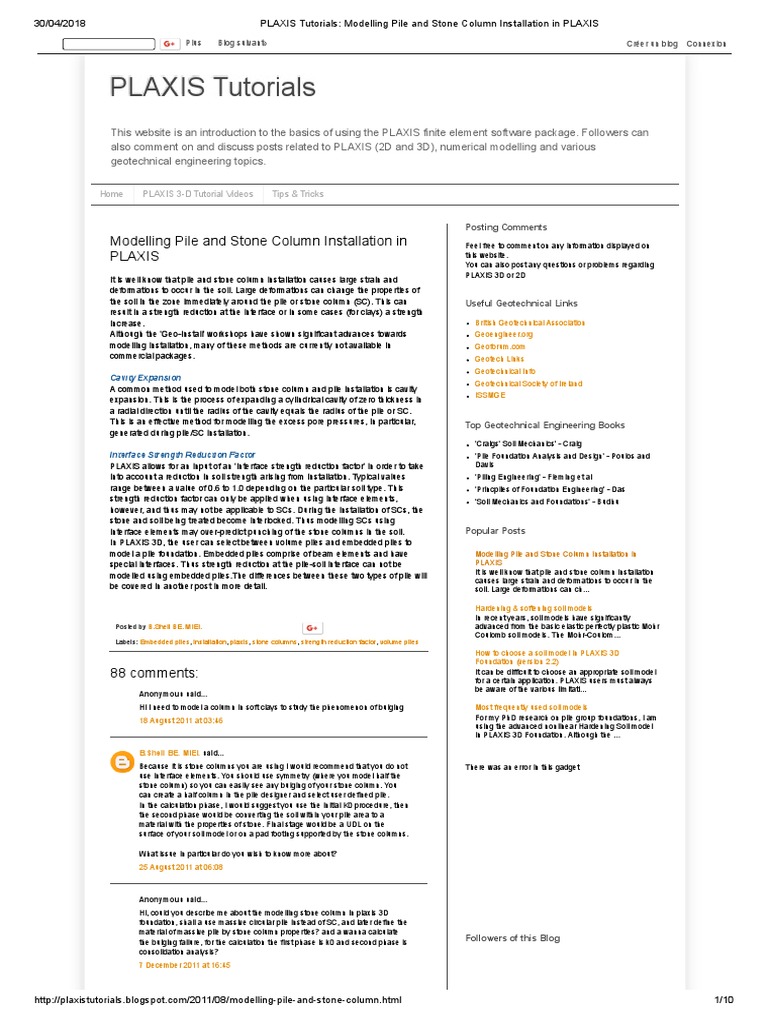 PLAXIS Tutorials - Modelling Pile and Stone Column Installation in ...