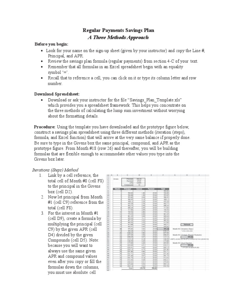 Regular Payments Savings Plan: A Three Methods Approach | PDF ...