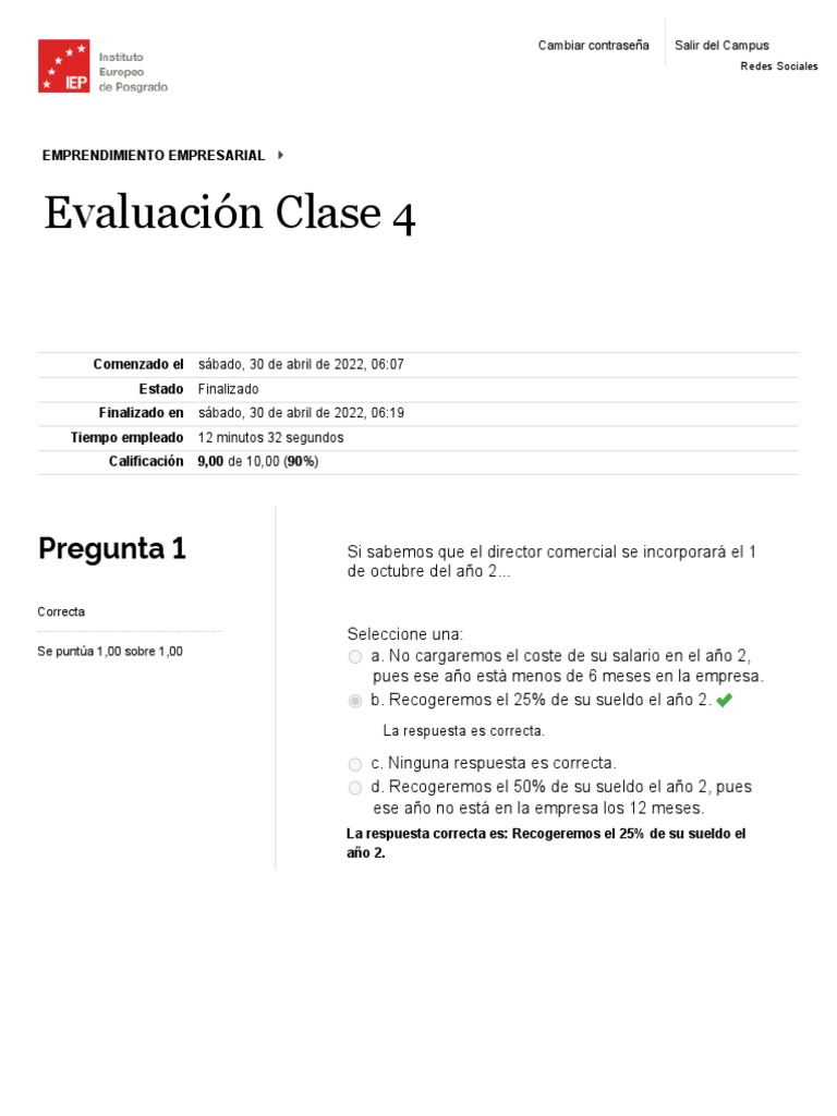 Evaluación Clase 4 | PDF | Cliente | Business