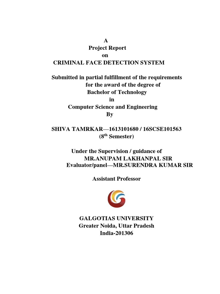 FINAL YEAR PROJECT REPORT CRIMINAL FACE DETECTION SYSTEM-PDF Converted ...