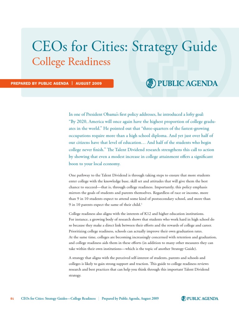College Readiness Strategy Guide | PDF | Act (Test) | Educational ...