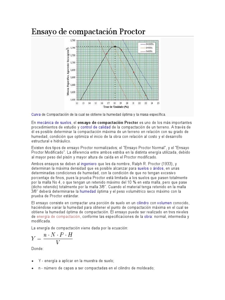 Ensayo de Compactación Proctor | PDF | Ingeniero civil | Física ...