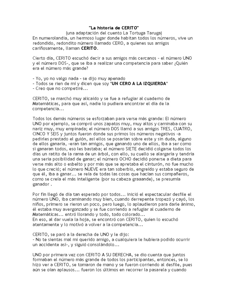 Cuento Sobre Los Numeros | PDF