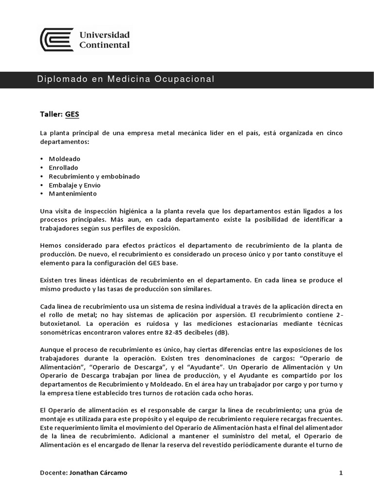 UC Diplomado MO - M2 JCR - Taller GES | PDF | Materiales | Química