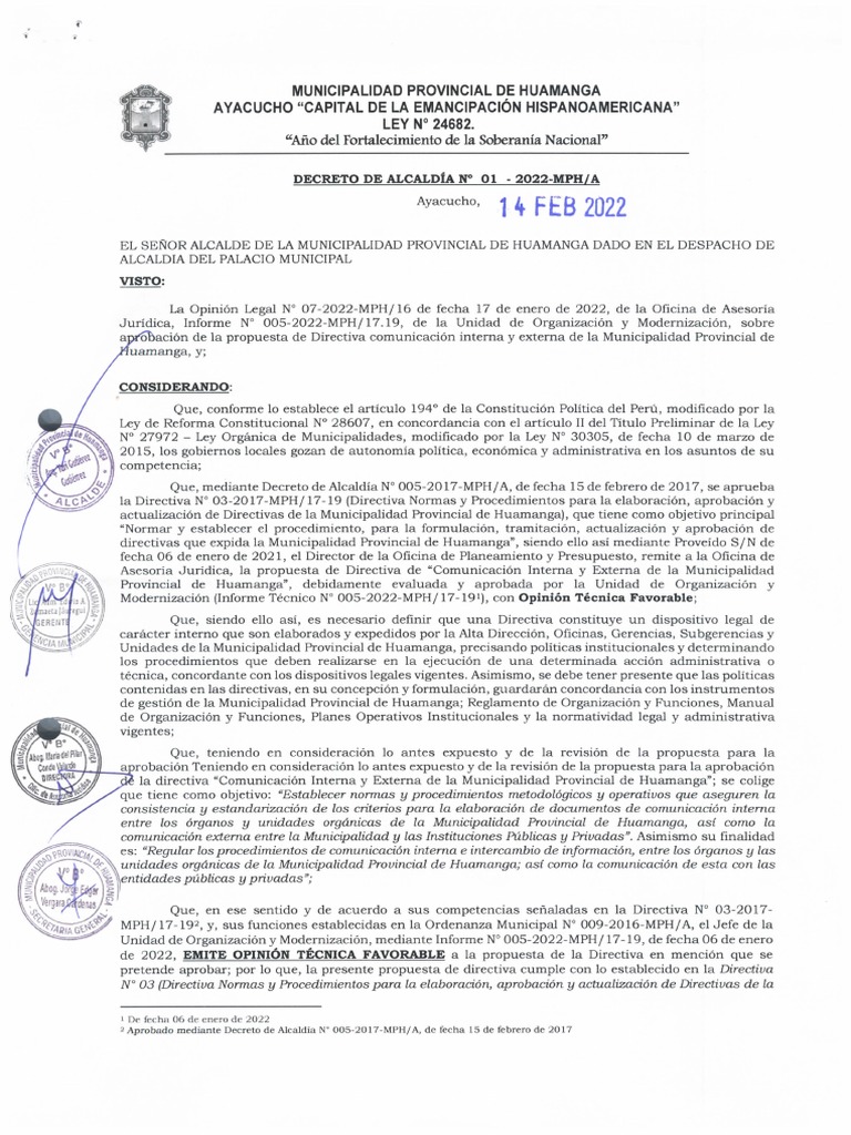 Decre 001 14022022a | PDF