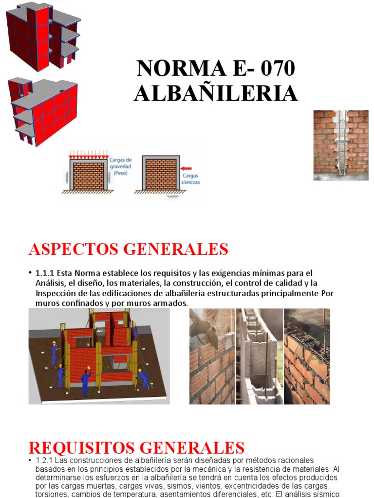 Norma e - 070 Albañileria | PDF | Hormigón | Albañilería
