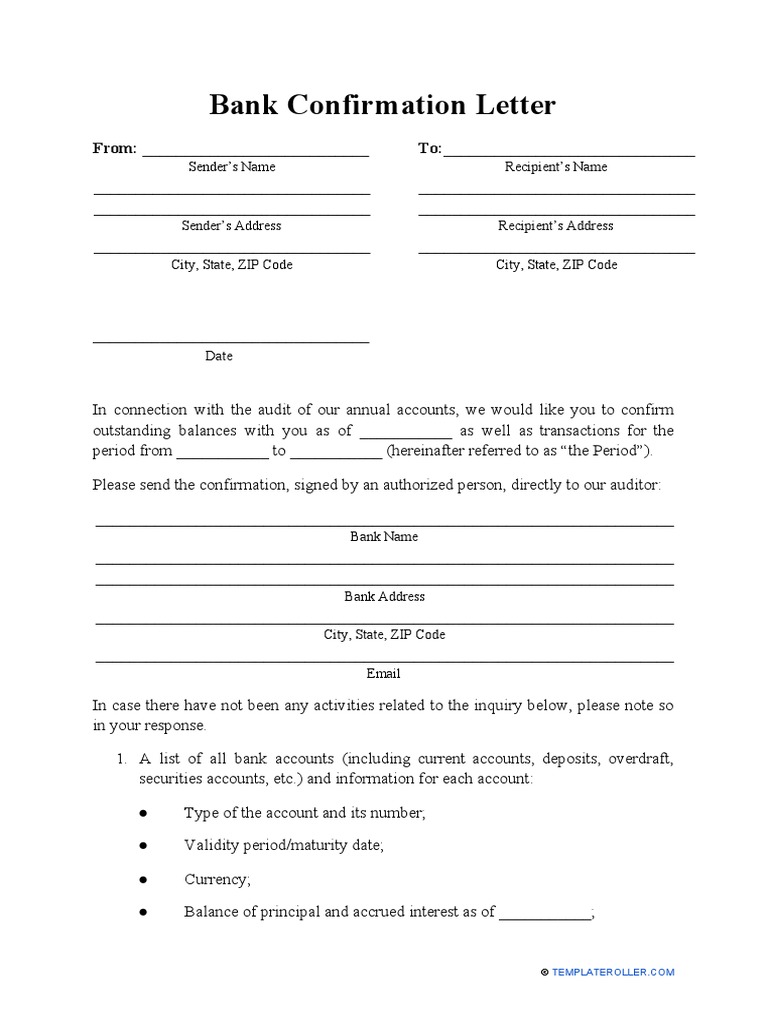 Bank Confirmation Letter: From: To | PDF | Interest | Loans