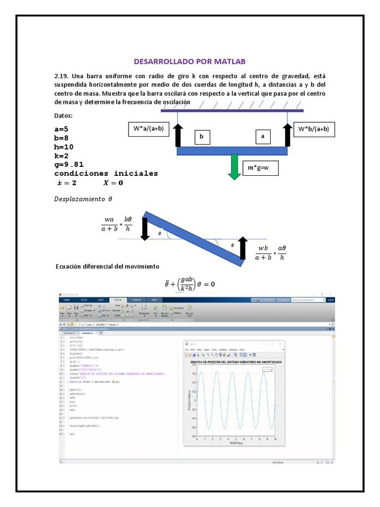 Problemas Resueltas en Matlab | PDF | Ingeniería mecánica | Mecánica