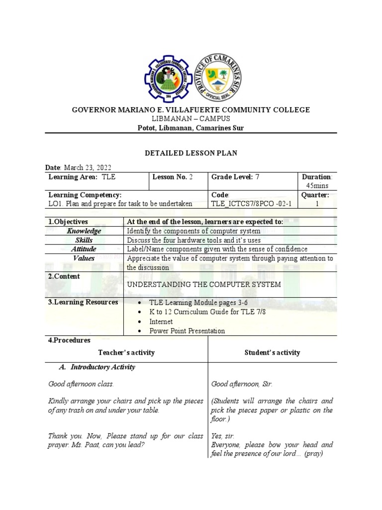 Detailed Lesson Plan 2 | PDF | Learning | Lesson Plan