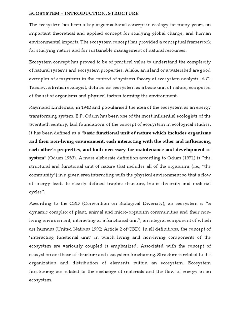 Ecosystem - Structure and Functions | PDF | Ecosystem | Ecology