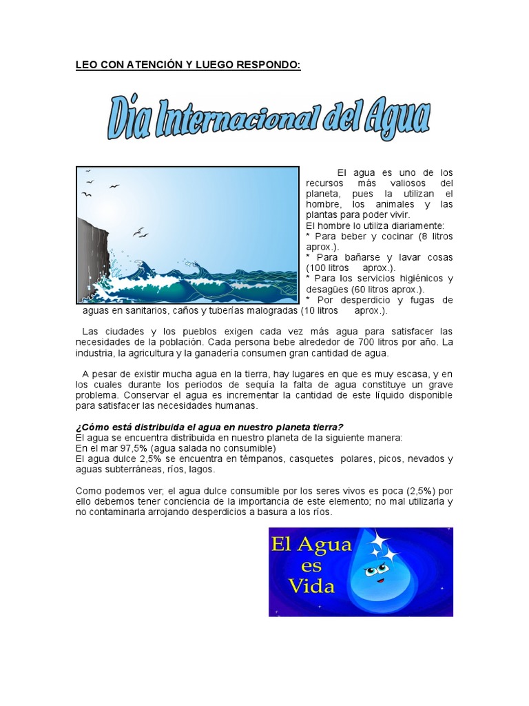 Ficha Del Agua. | PDF | Agua | Agua dulce
