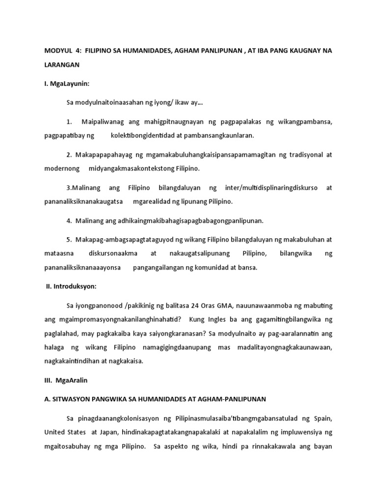 Fildis Modyul 4 | PDF