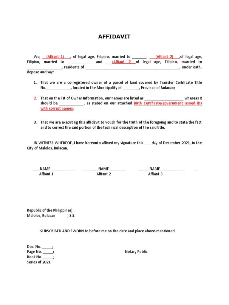 Affidavit: - (Affiant 1) - (Affiant 2) - (Affiant 2) | PDF | Social ...