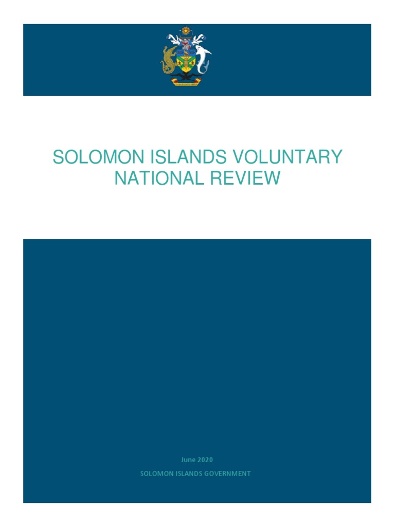 26795VNR 2020 Solomon Report | PDF | Sustainability | Economic Development