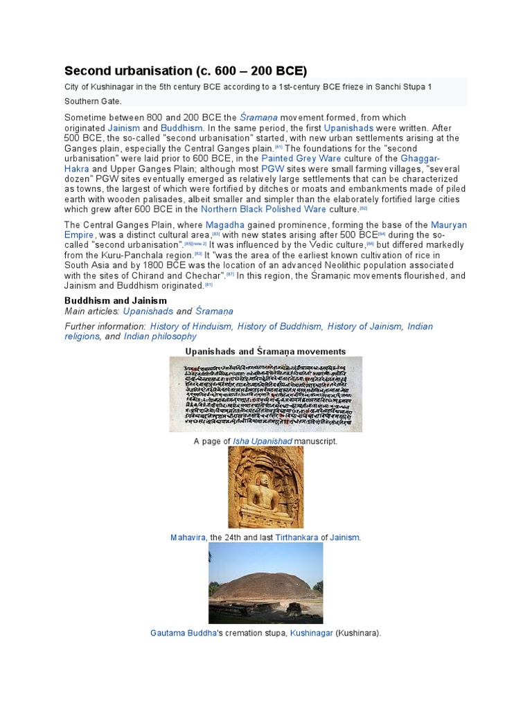 Second Urbanisation (C. 600 - 200 BCE) : Śrama A | PDF | Asceticism | Āstika