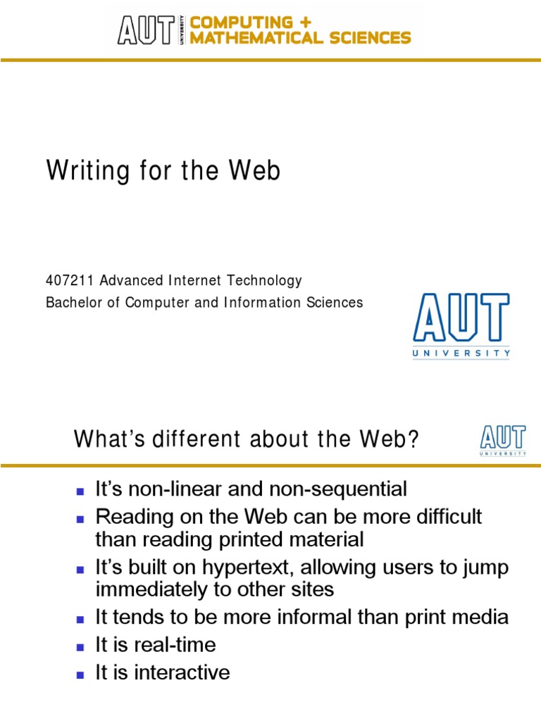 Writing For The Web | PDF | World Wide Web | Internet & Web