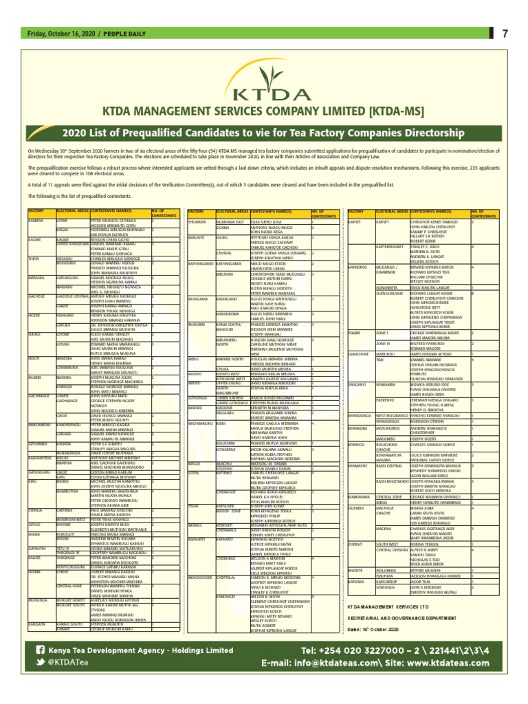Ktda Management Services Company Limited (Ktda-Ms) | PDF | Companies ...
